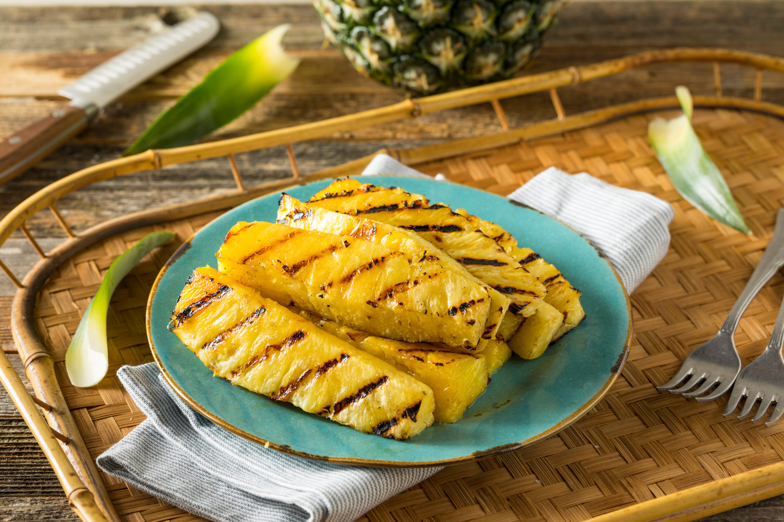 Gegrillte Ananas mit Ziegenkäsecreme